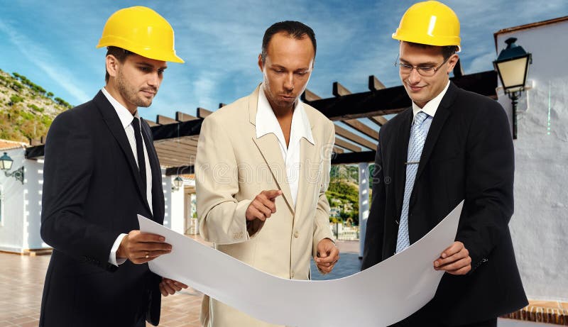 Construction Team at Business Meeting Stock Image - Image of architect ...