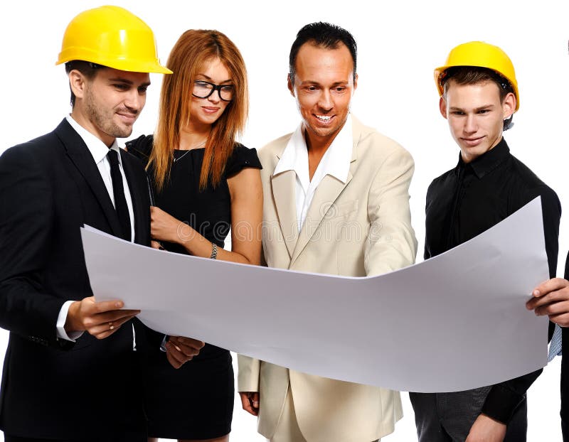 Construction Team at Business Meeting Stock Photo - Image of ...