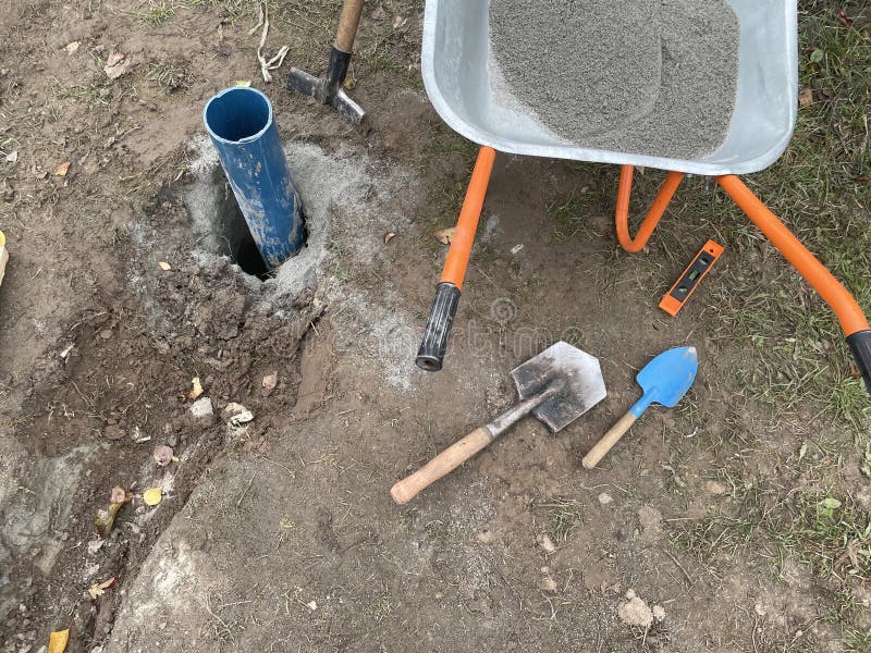 Construction Team Digging a Fresh Water Well Stock Photo - Image of ...