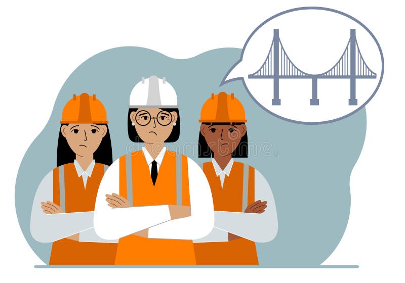 A Construction Team and an Engineer Make Plans in Their Minds To Design ...