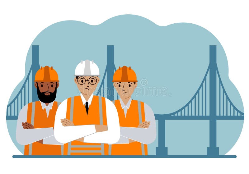 A Construction Team and an Engineer Make Plans in Their Minds To Design ...