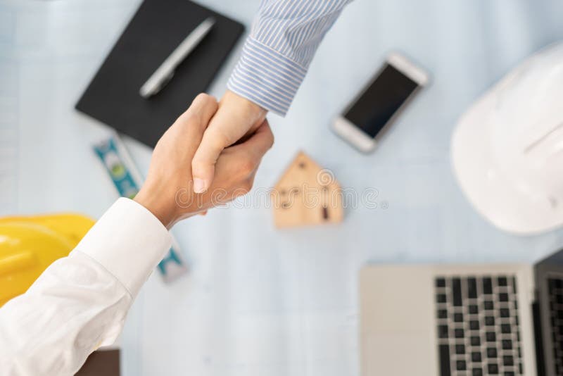 Construction Team Hands Shaking Greeting Start Up Plan New Project ...