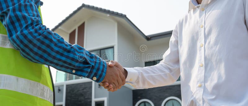 Construction Team Hands Shaking Greeting Start Up Plan New Project ...