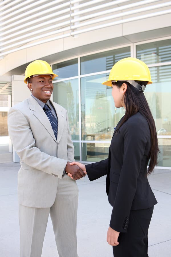 Construction Team Handshake Stock Photo - Image of oriental, engineer ...