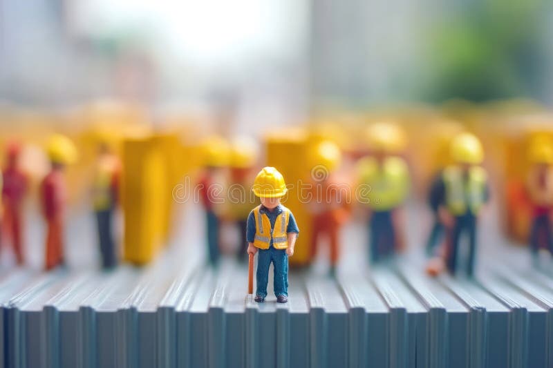 Construction Team Small Figure among Workers Stock Photo - Image of ...