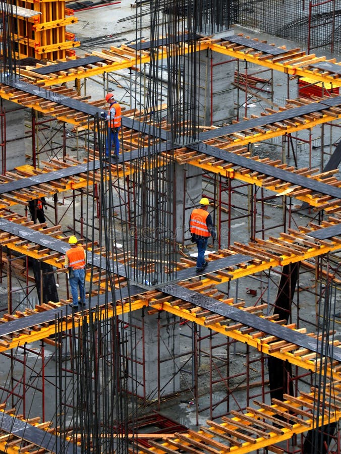 Construction Team Working at Site Editorial Photography - Image of ...
