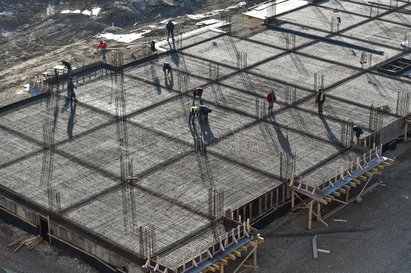 Construction Team Working on a Construction Site Stock Image - Image of ...