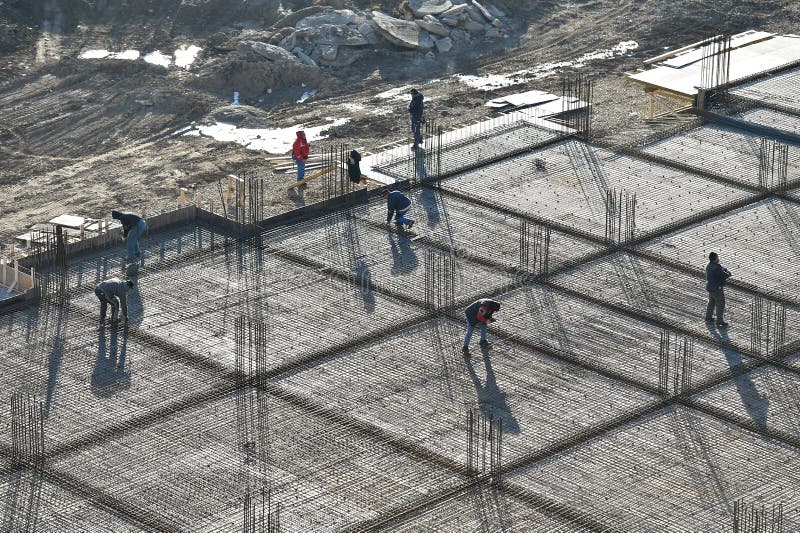 Construction Team Working on a Construction Site Stock Photo - Image of ...