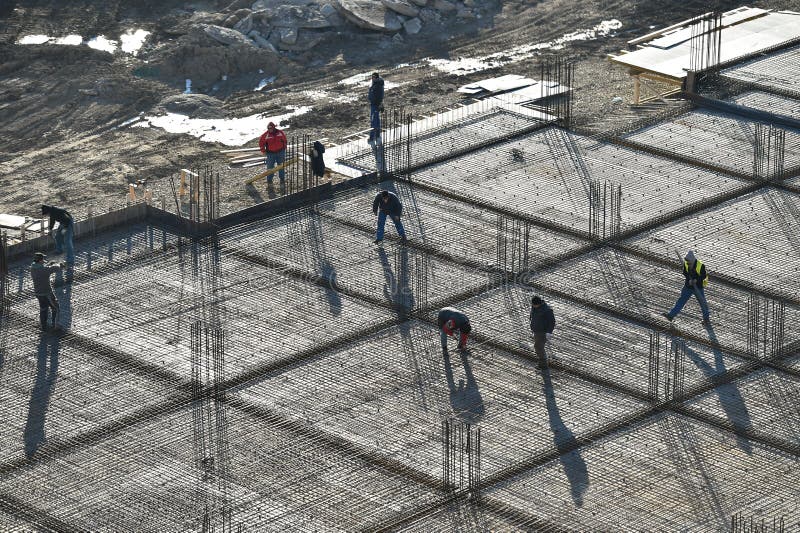 Construction Team Working on a Construction Site Stock Photo - Image of ...