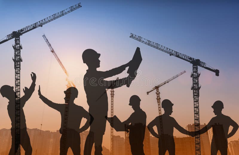 Construction Technology Banner Background. Construction Site with ...