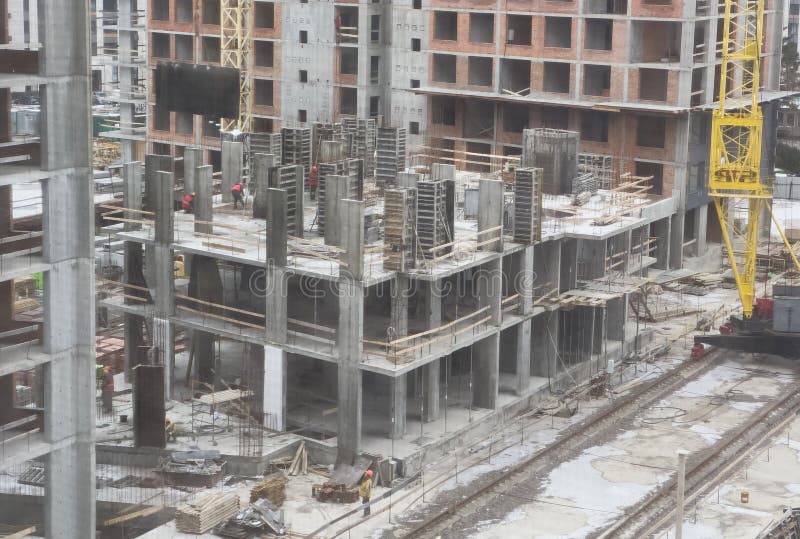 Construction Technology Banner Background. Construction Site with ...