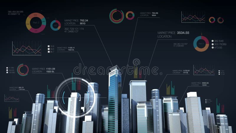 A City Skyline with a Lot of Windmills and Factories Stock Video ...