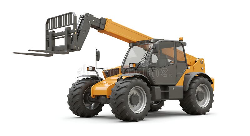 Telehandler 3D Render stock image. Image of digital - 382306383
