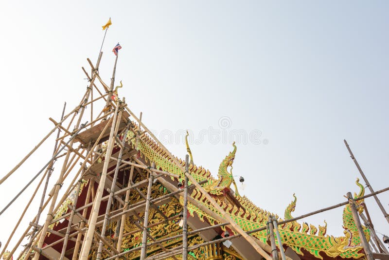 Construction of a Temple Building Stock Photo - Image of site, building ...