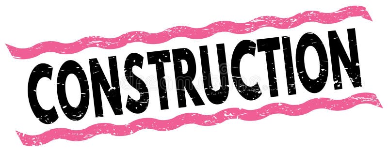 CONSTRUCTION Text on Pink-black Lines Stamp Sign Stock Illustration ...