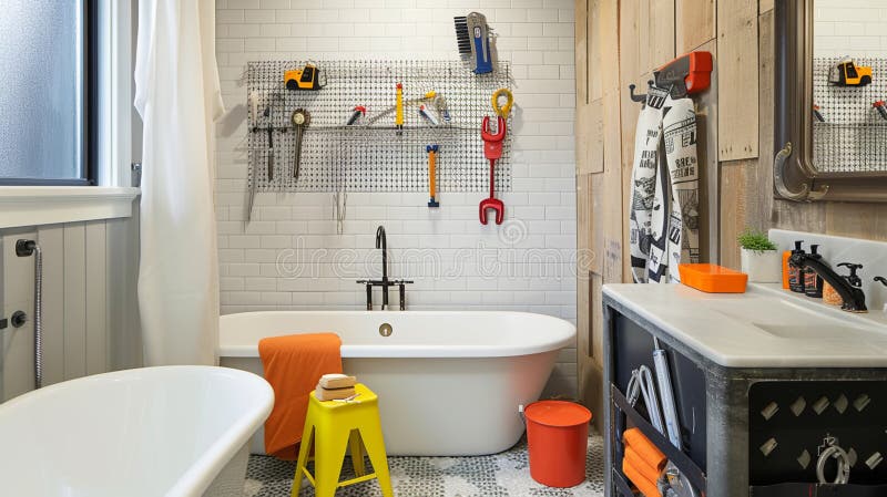 Construction Themed Shower Curtains, Toolbox Storage, and Playful ...