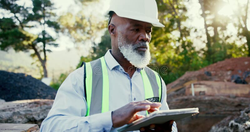 Construction, Thinking and Woman with Tablet for Inspection, Quality ...