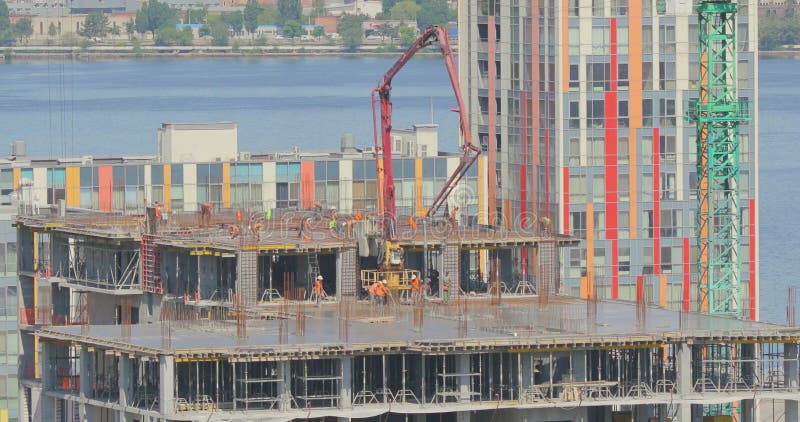 Construction Time Lapse. Builders are Building a Multi-storey Building ...