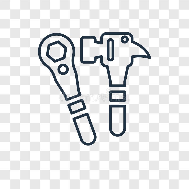 Construction Tool Concept Vector Linear Icon Isolated on Transparent ...