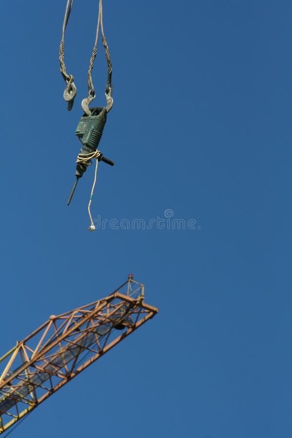 Construction Tool Hanging on Crane Hooks Stock Image - Image of ...