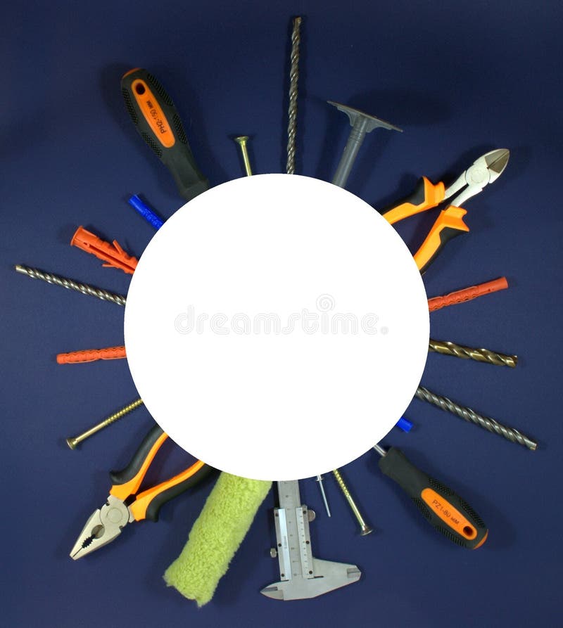 The Construction Tool is Laid Out in a Circle. Stock Image - Image of ...