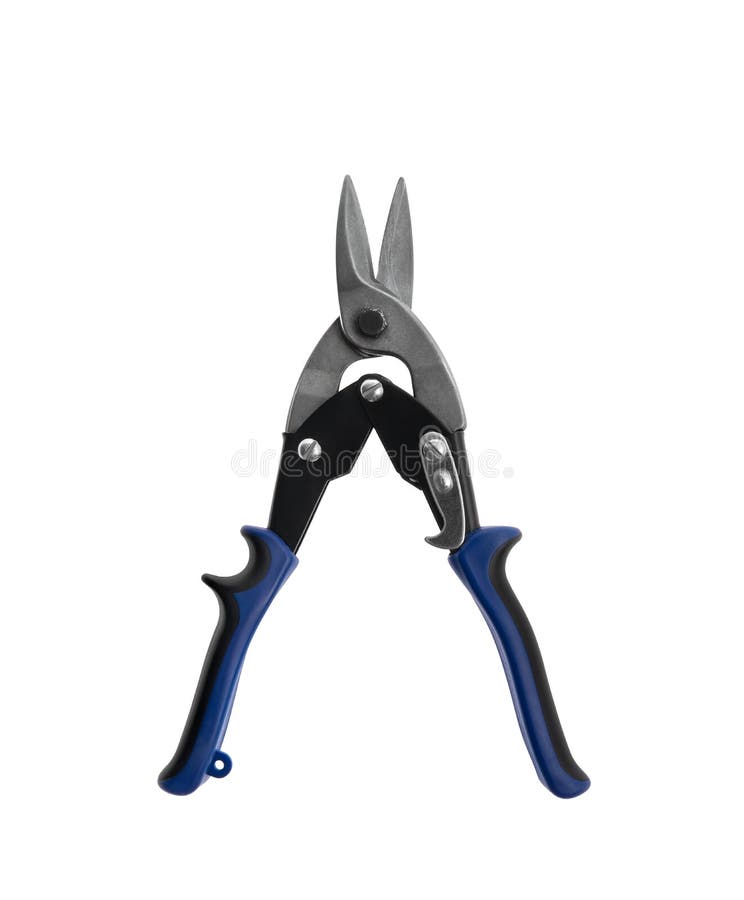 Construction Scissors for Cutting Metal Isolated on White Background ...