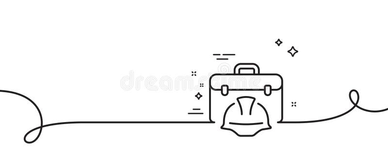 Construction Toolbox Line Icon. Architect Portfolio Sign. Continuous ...