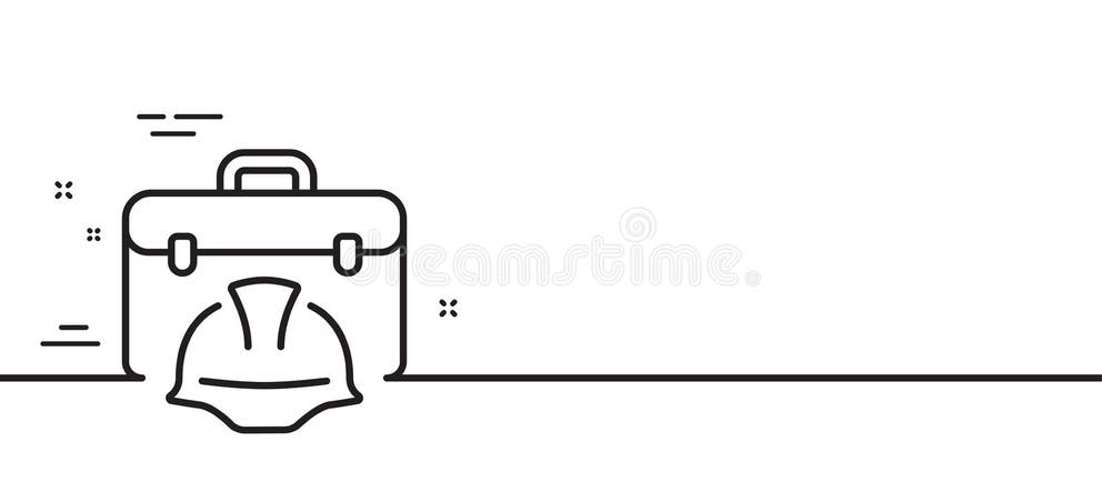 Construction Toolbox Line Icon. Architect Portfolio Sign. Minimal Line ...