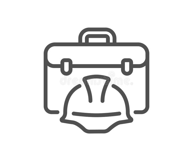 Construction Toolbox Line Icon. Architect Portfolio Sign. Vector Stock ...