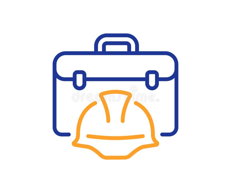 Construction Toolbox Line Icon. Architect Portfolio Sign. Vector Stock ...