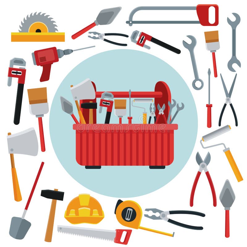 Construction Toolbox Service Stock Vector - Illustration of instrument ...