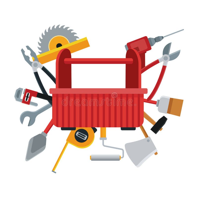 Construction Toolbox Service Vector Ilustration Icon Urban Stock Vector ...