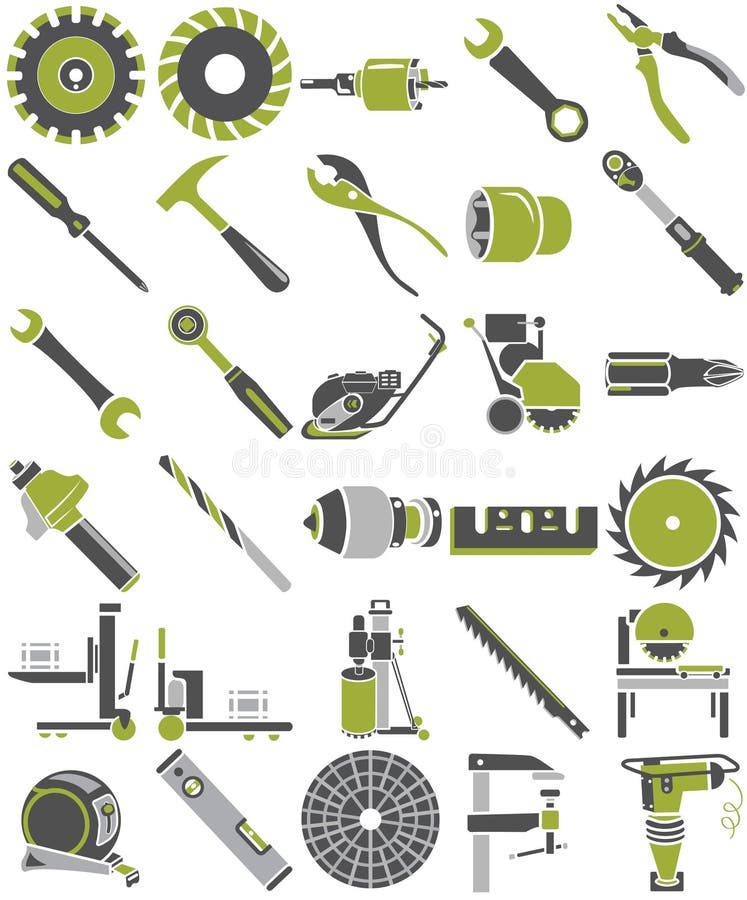 Building and Construction Tools Icons Stock Vector - Illustration of ...