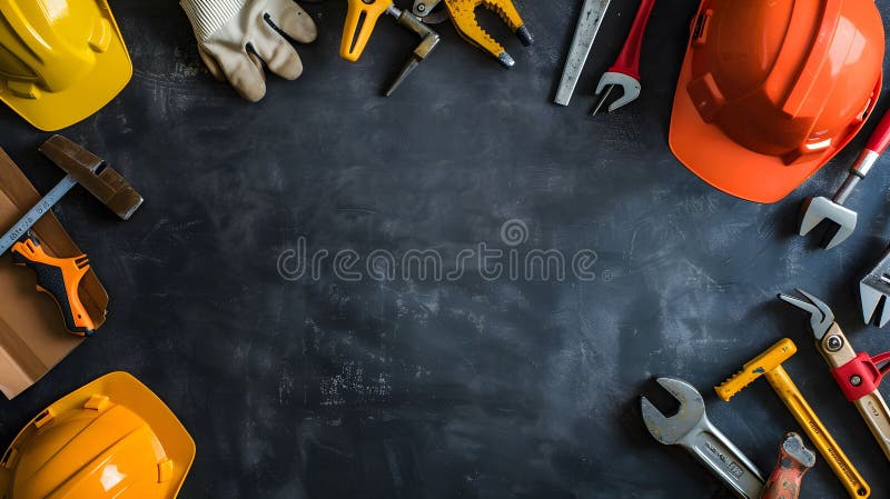 Construction Tools Background Stock Illustration - Illustration of ...