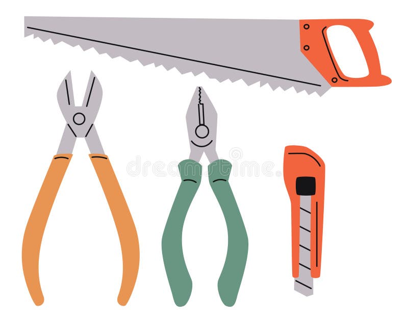 Construction Tools Big Set. Work Tool for Repair, Painter, Builder ...