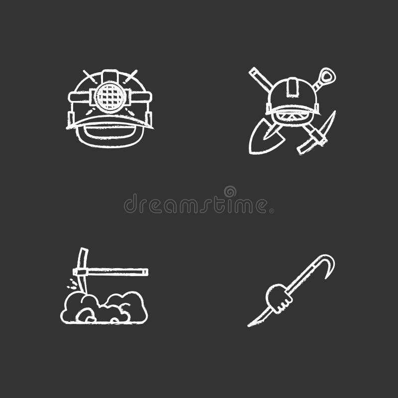 Construction Tools Chalk Icons Set Stock Vector - Illustration of icon ...