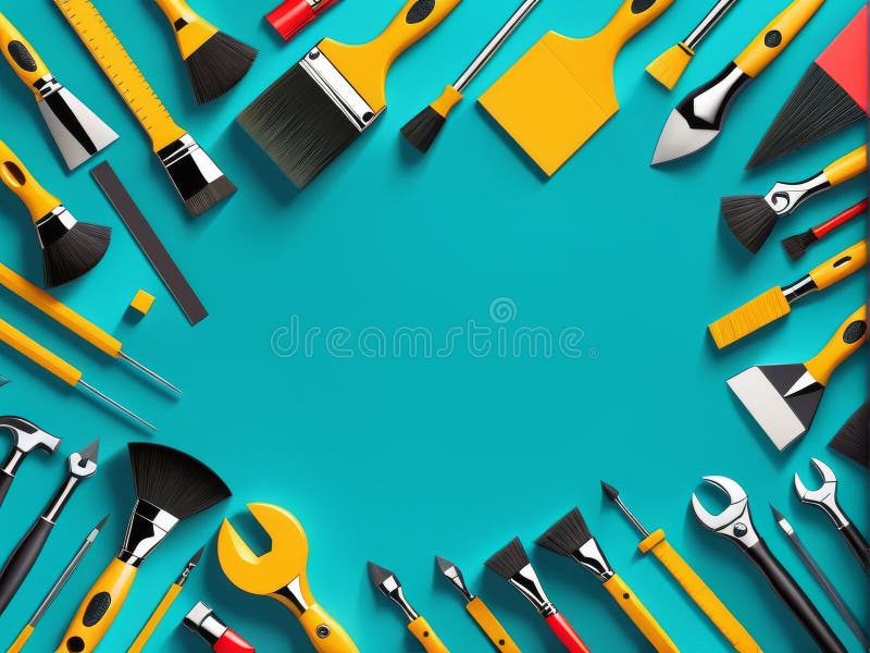 Construction Tools on Color Background Stock Illustration ...