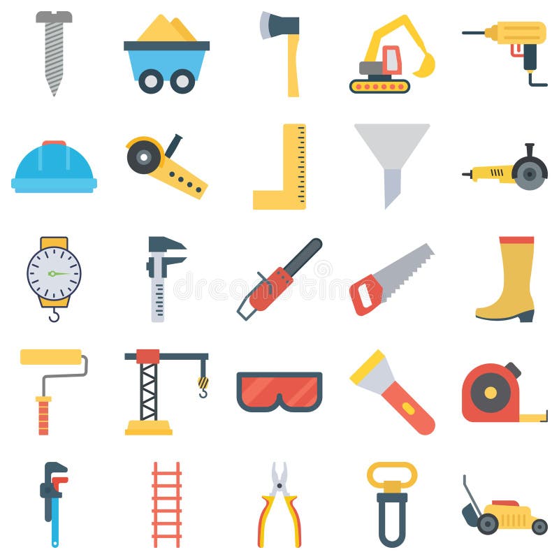 Construction Tools Color Vector Icon Which Can Easily Modify or Edits ...