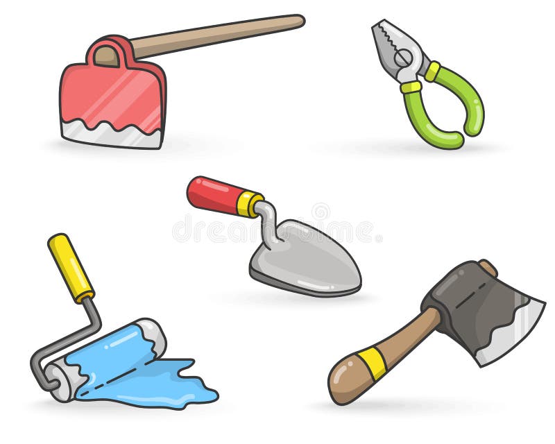 Construction Tools Colorful Vector Stock Vector - Illustration of ...