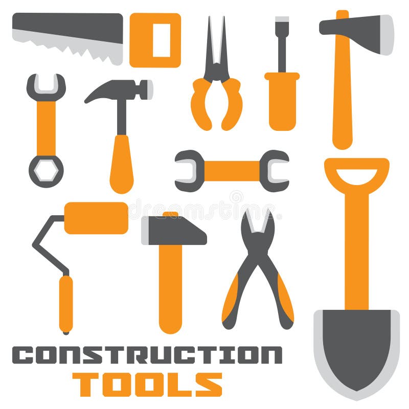 Construction Tools Elements in a Flat Design. Vector Illustration Stock ...