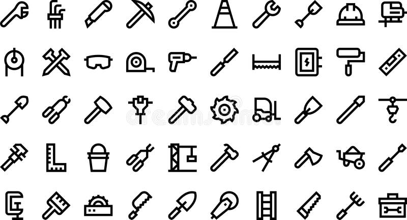 Construction and Tools Icons High-Quality Vector Icons Collection with ...