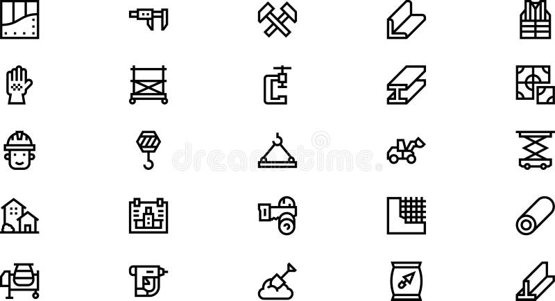 Construction Tools Icons High-Quality Vector Icons Collection with ...