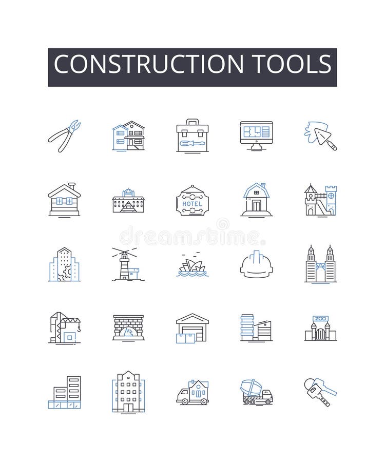 Construction Tools Line Icons Collection. Learning, Training, Education ...