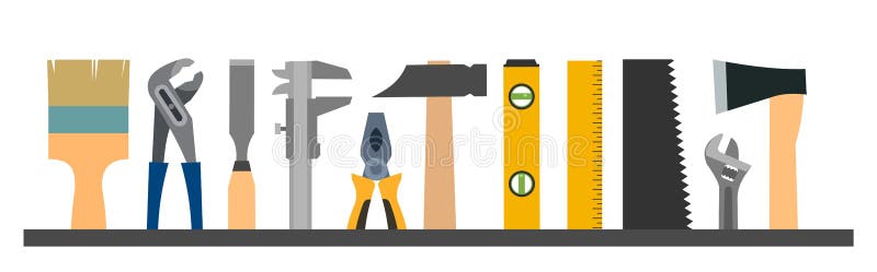 Construction Tools. Logo, Label. Bottom Frame. for Work As a Painter ...