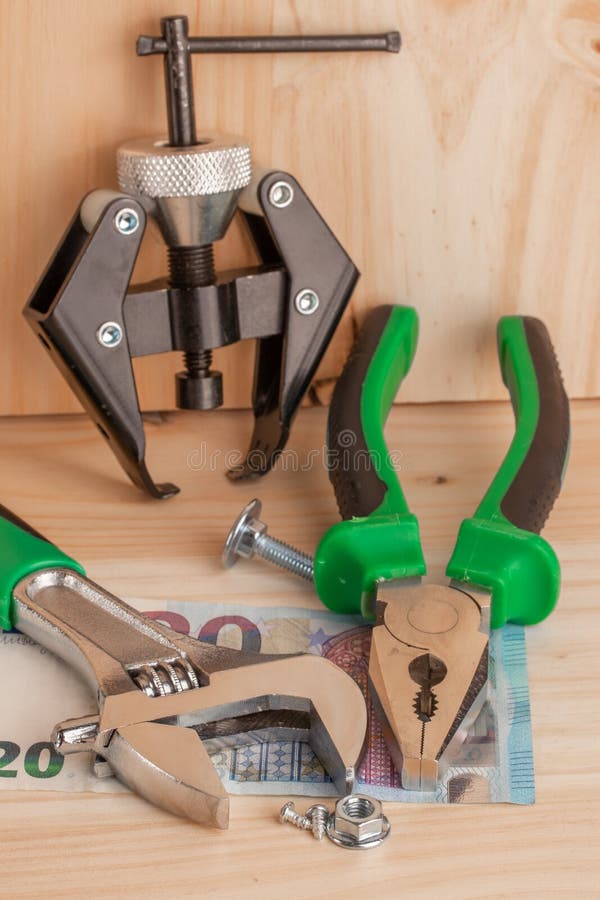 Building Tools, Set of Tools a Wood Panel with Blank Space for Your ...