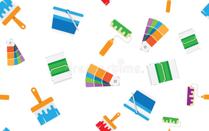 Construction Tools, Painting, Restoration. Seamless Pattern Stock ...