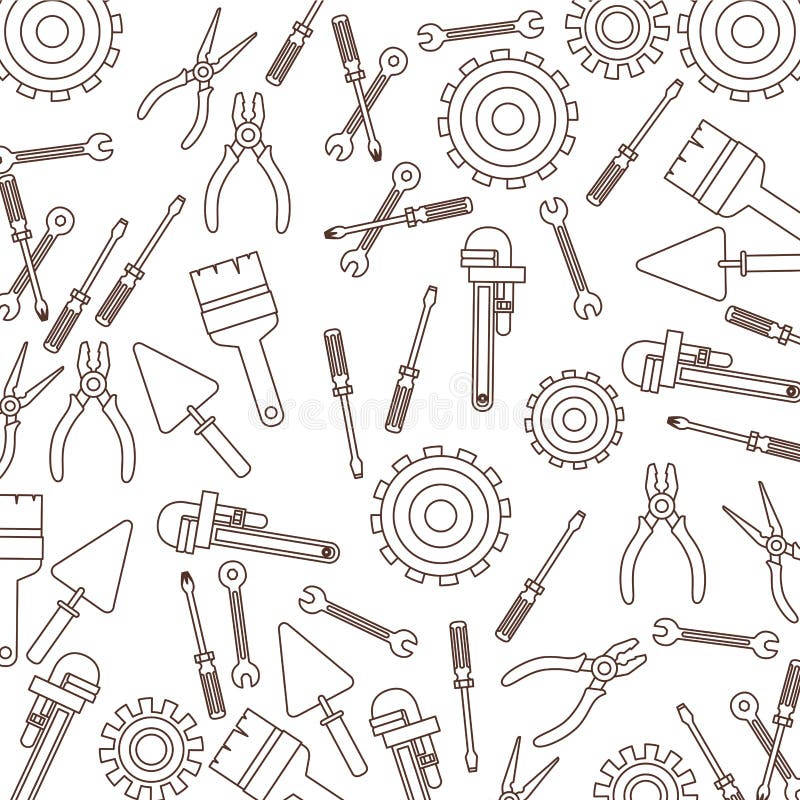 Construction Tools Pattern Stock Illustrations – 3,553 Construction ...