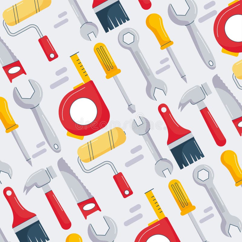 Construction tools poster stock vector. Illustration of roller - 233978782