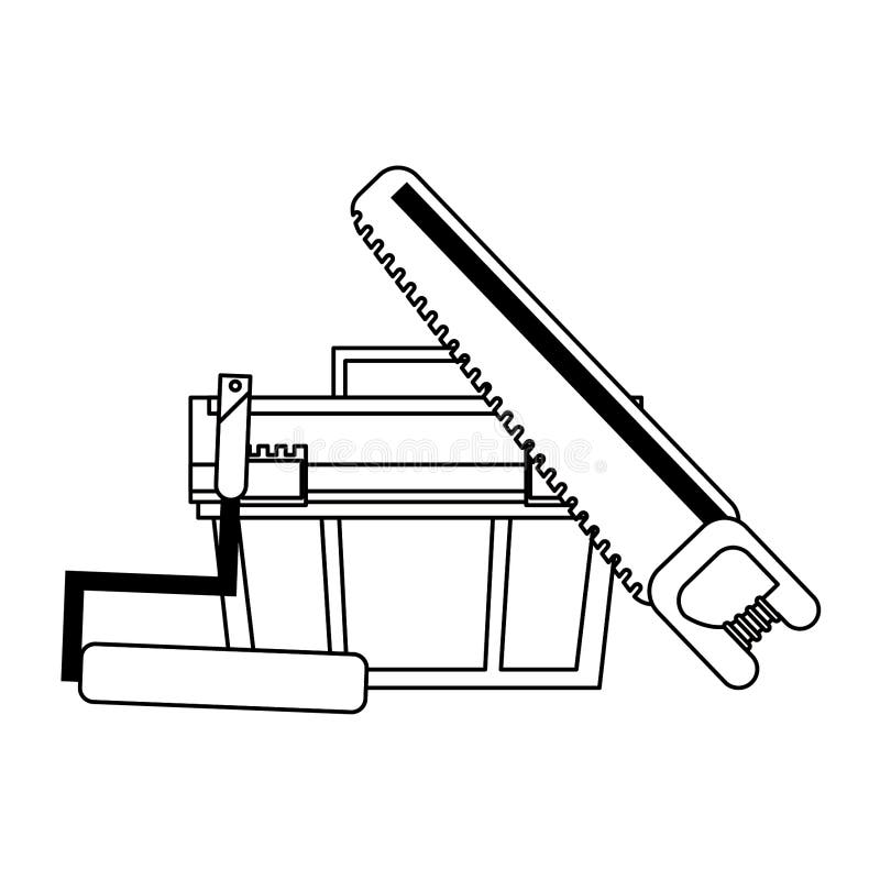 Construction Tools and Repair Equipment in Black and White Stock Vector ...
