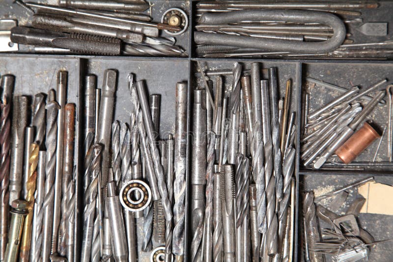 Construction Tools Repair Many Different Drills Stock Image - Image of ...